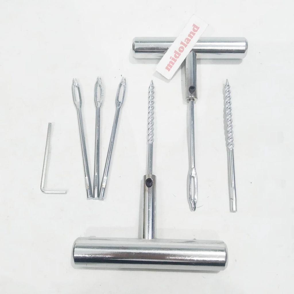 Jual alat jarum ulir kait tambal ban tubles tubeless gagang full besi ...