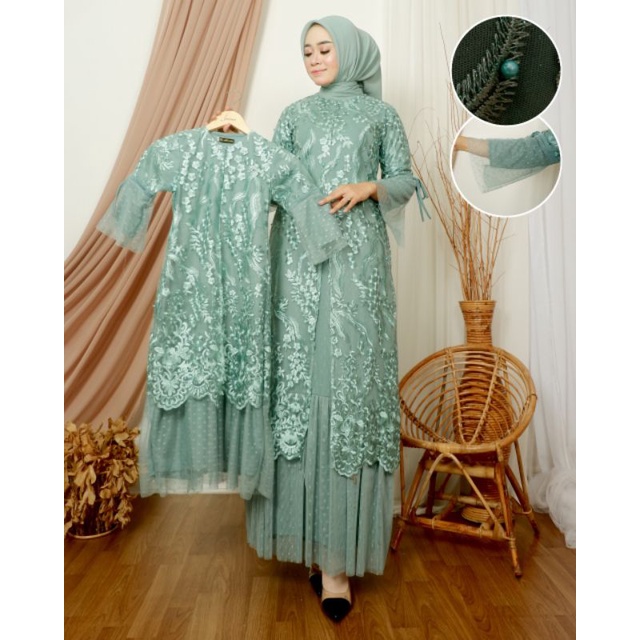 Jual Gamis Couple Eviola Ibu Dan Anak Original / Gamis Tile Mutiara ...