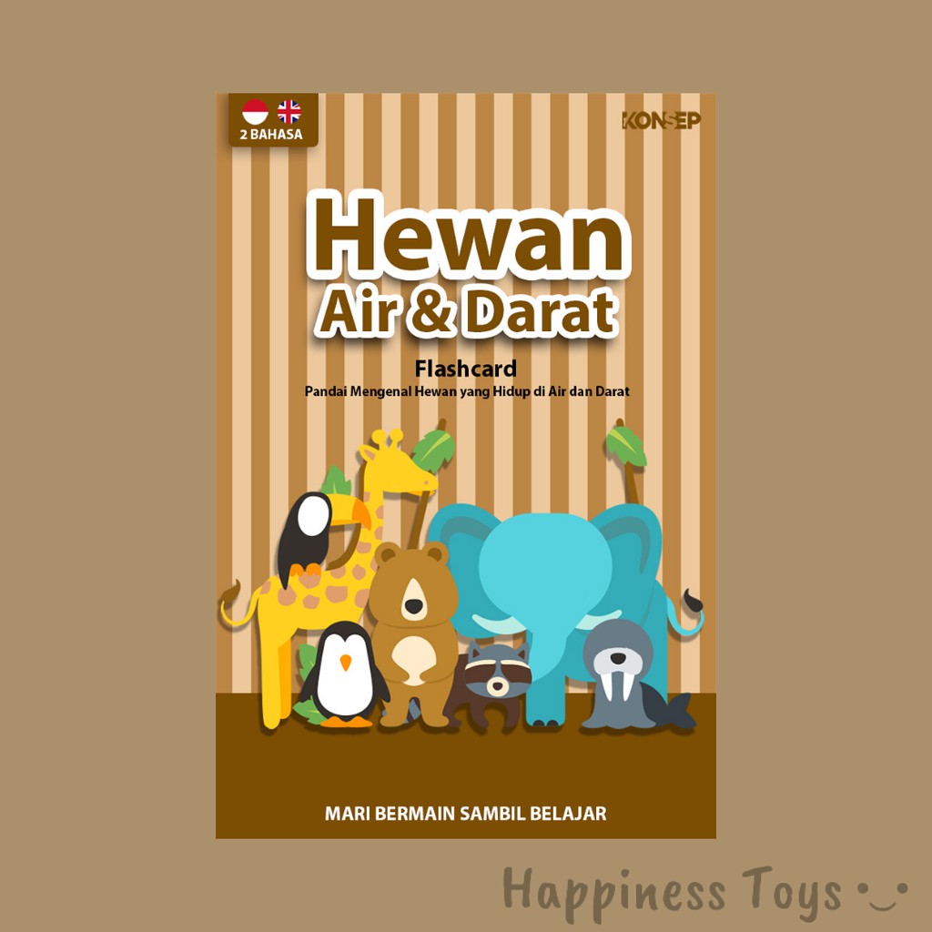 Jual Flashcard Hewan Air dan Darat - Mainan Edukasi Anak | Shopee Indonesia
