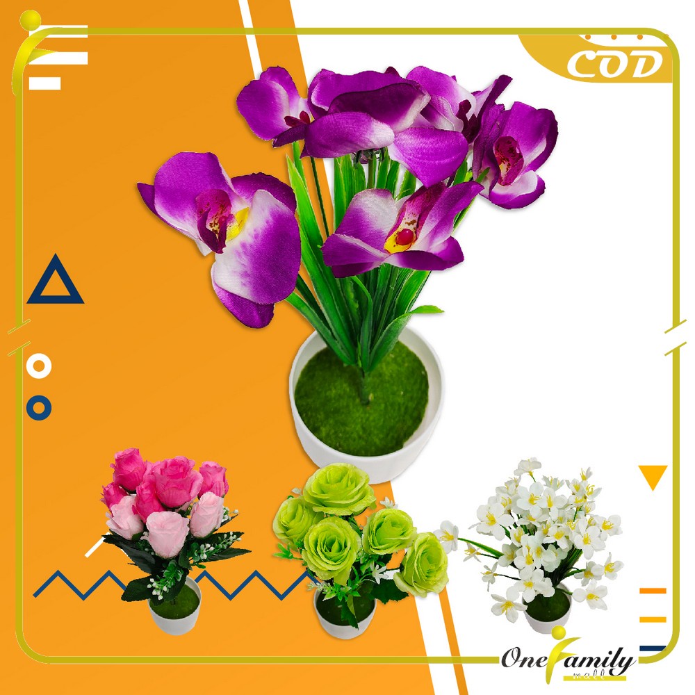 Jual ONE-C545 C550 Ornamen Pot Tanaman Bunga Plastik Dekorasi Rumah Hiasan Bunga Ruang Tamu ...