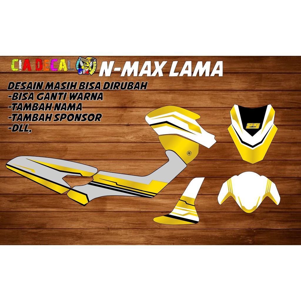 Jual stiker decal full body nmax old/lama garis putih kuning | Shopee ...