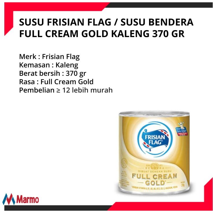 Jual SUSU FRISIAN FLAG / SUSU BENDERA FULL CREAM GOLD KALENG 370 GR ...