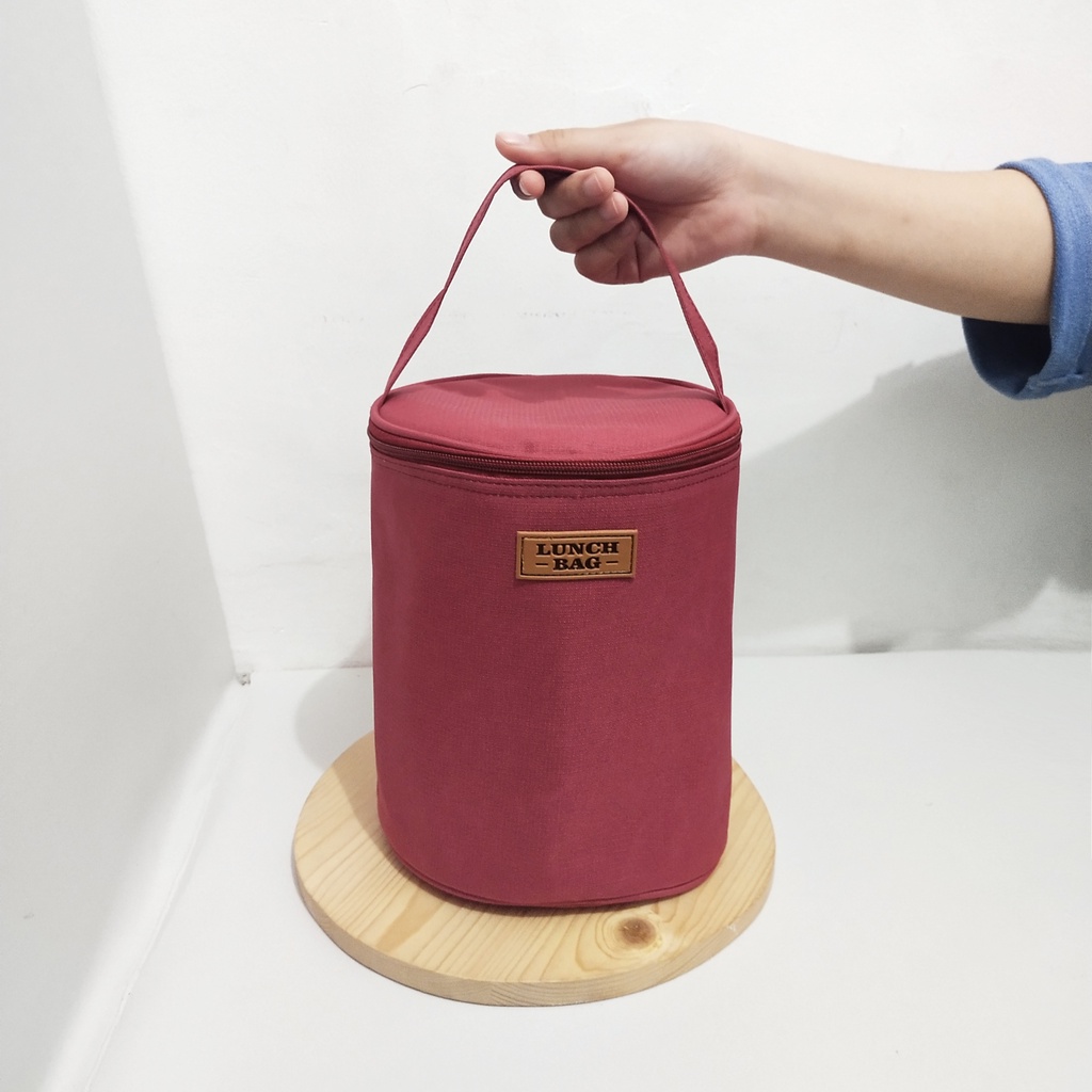 Jual Tas bekal tenteng bentuk tabung tempat kotak makan bulat tas ...