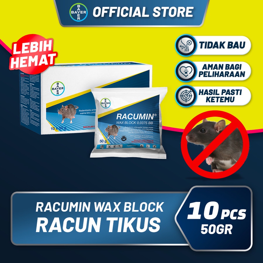 Jual Racumin Wax Block Racun Tikus Mati Kering 1 Box 10 Sachet | Shopee ...
