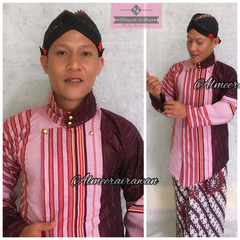 Jual surjan lurik alusan gradiasi warna soft pink merah tua raja keong ...