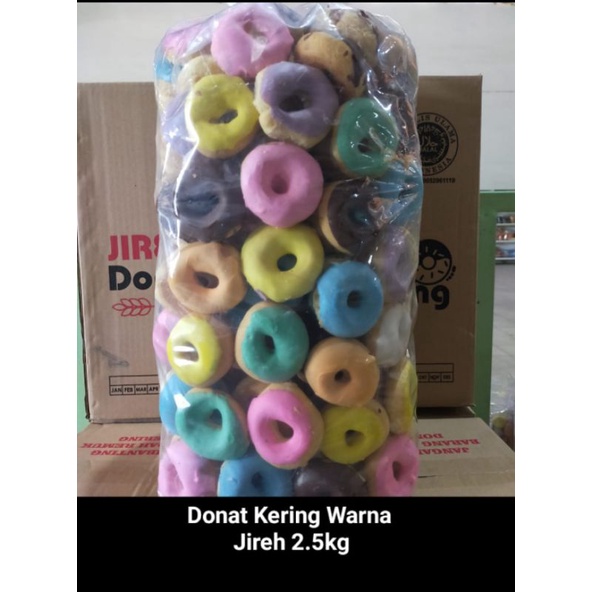 Jual donat kering warna warni jireh/cemilan/manis | Shopee Indonesia