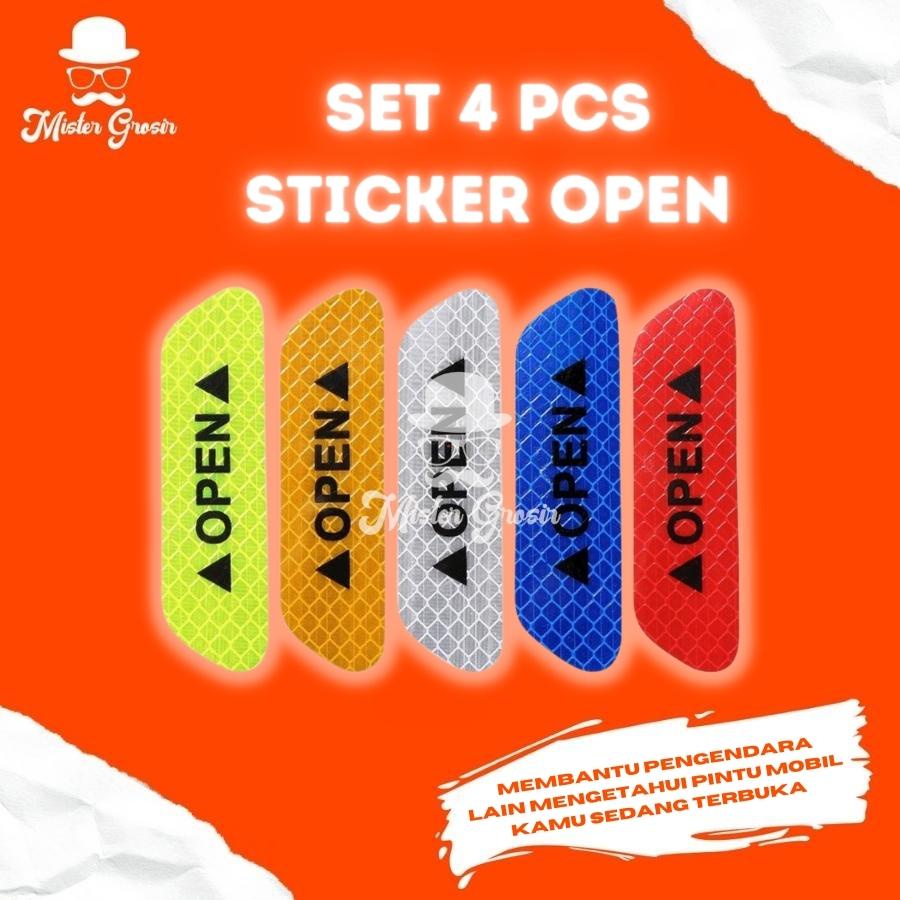 Jual Sticker Stiker Open Reflektor Pantulan Cahaya Pintu Mobil Set 4 ...