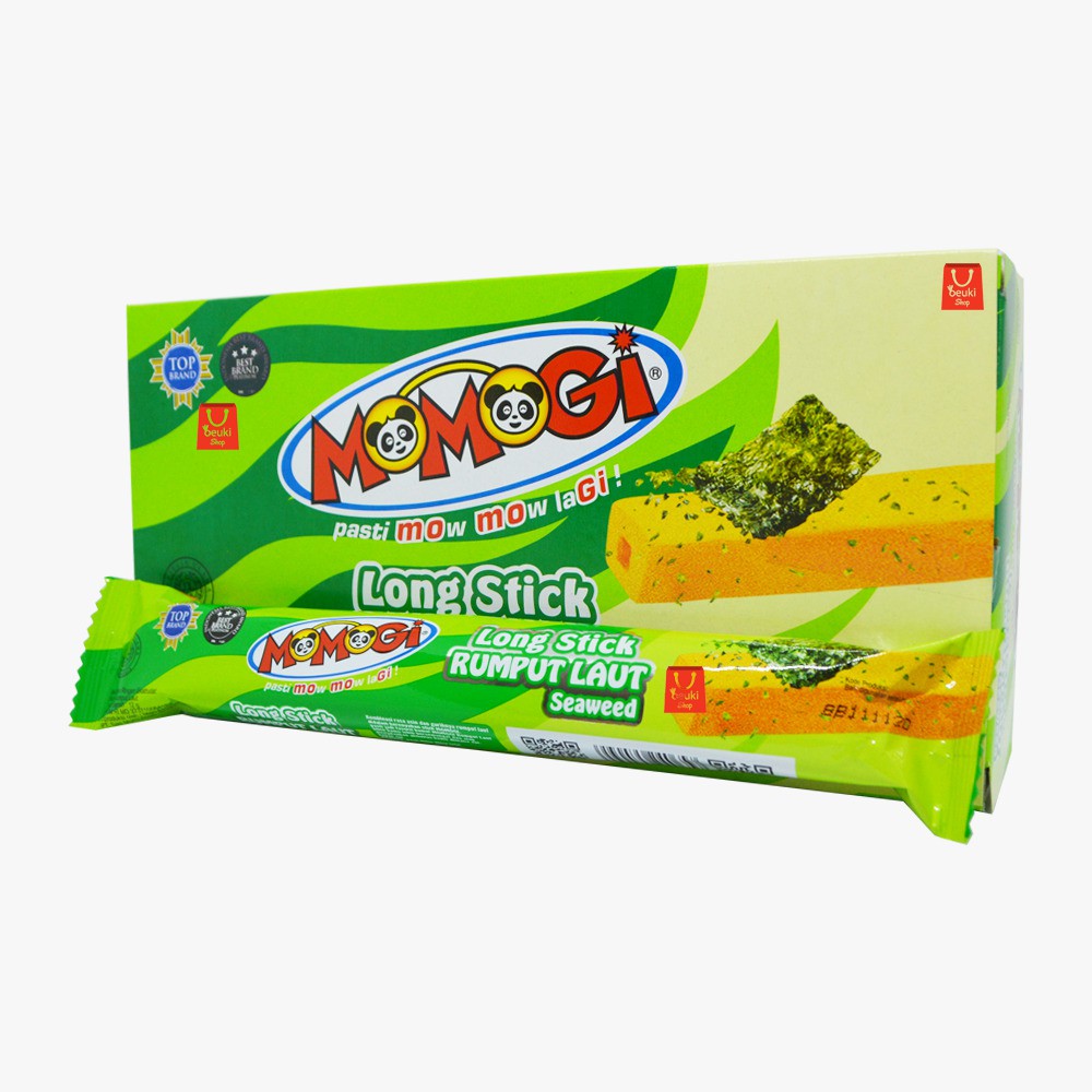 Jual Momogi Rumput Laut Long Stick Cemilan Rasa Rumput Laut - 10pcs x ...