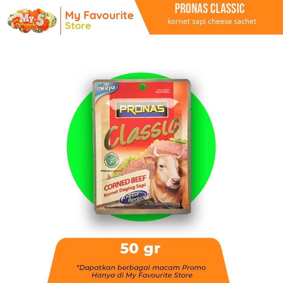 Jual Pronas Classic - Kornet Sapi Cheese Sachet 50 gr | Shopee Indonesia