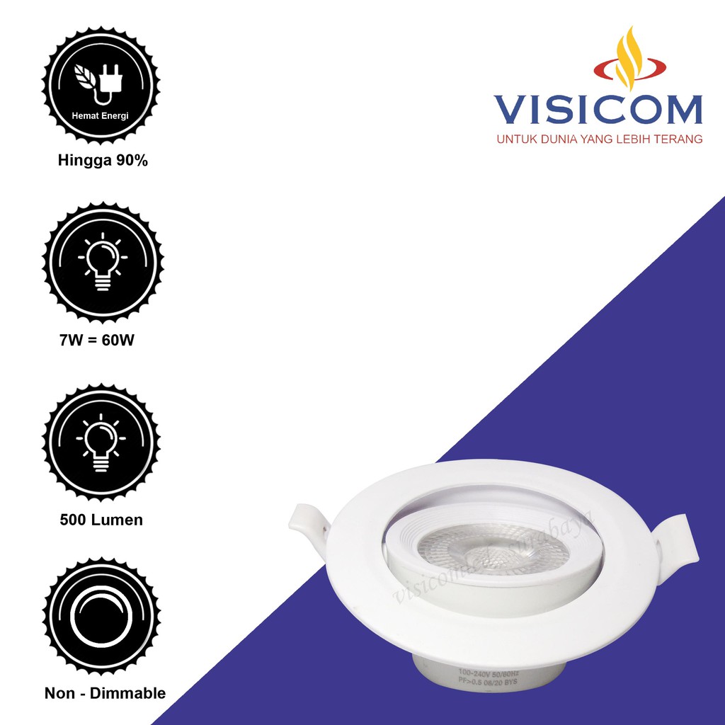 Jual VISICOM Lampu LED Downlight HB Spot 7 Watt Ukuran 3,5 Inchi | Shopee Indonesia