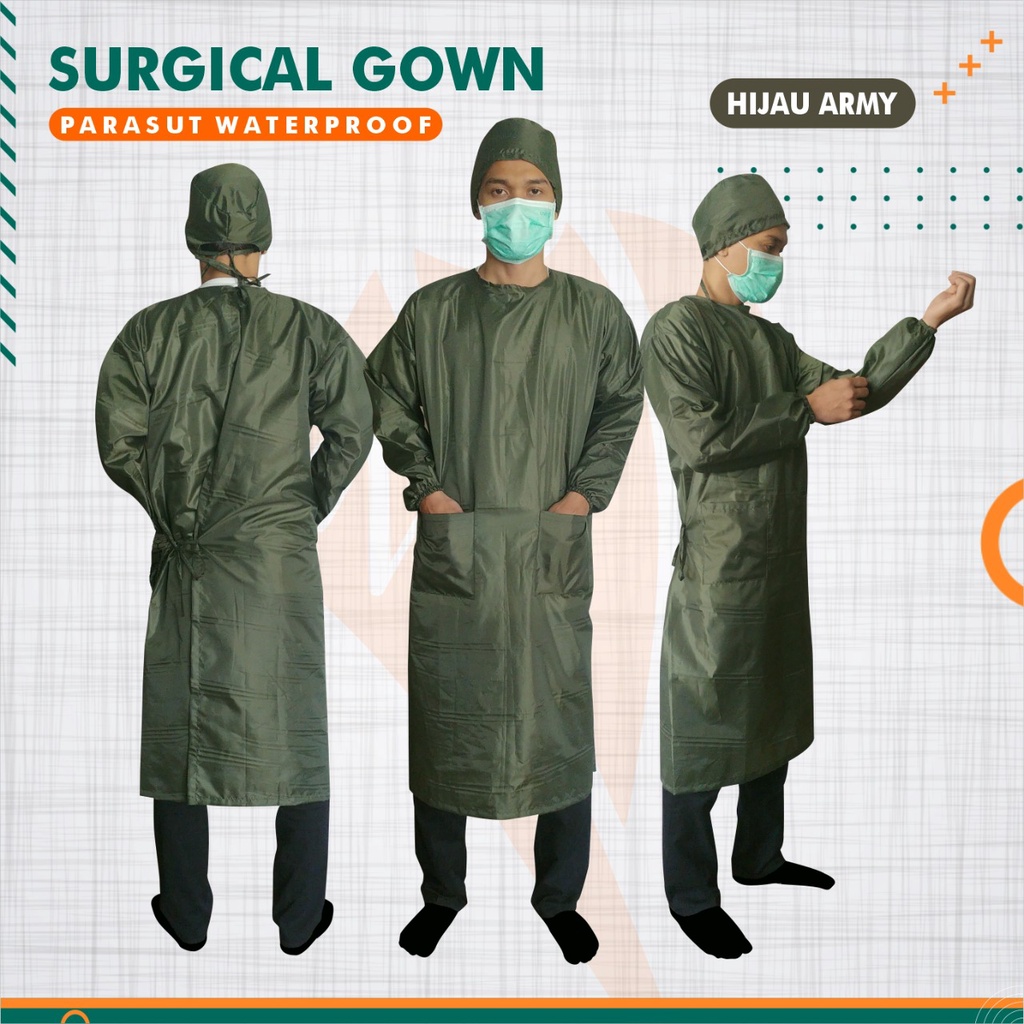 Jual APD Gown Surgical Parasut Waterproof baju bedah anti air bisa ...