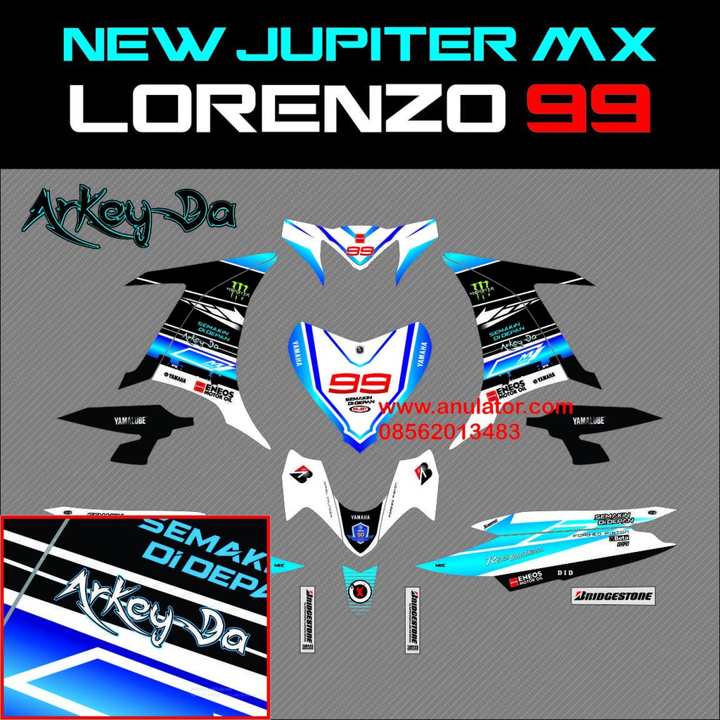 Jual Sticker striping otor stiker New jupiter mx 135 arkeyda A yuuuuk ...