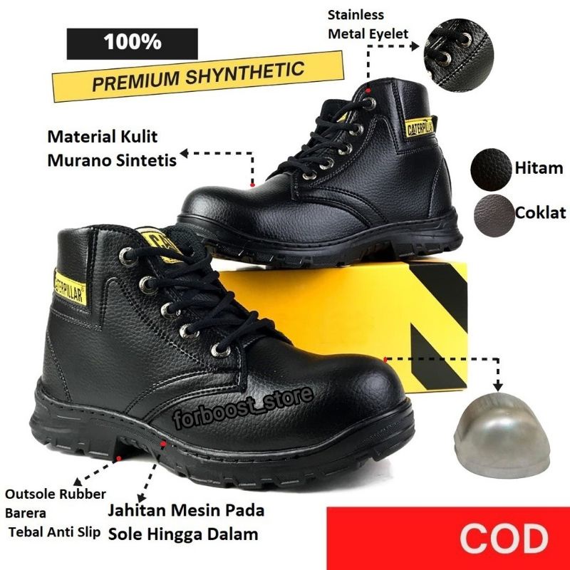 Jual sepatu safety ujung besi/sepatu septi boots kerja berat dan kerja ...