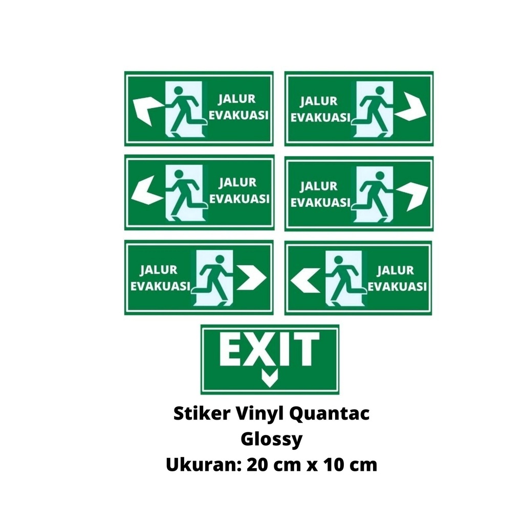 Jual Stiker jalur evakuasi | Sticker sign evacuation route |stiker label Tanda jalur evakuasi ...