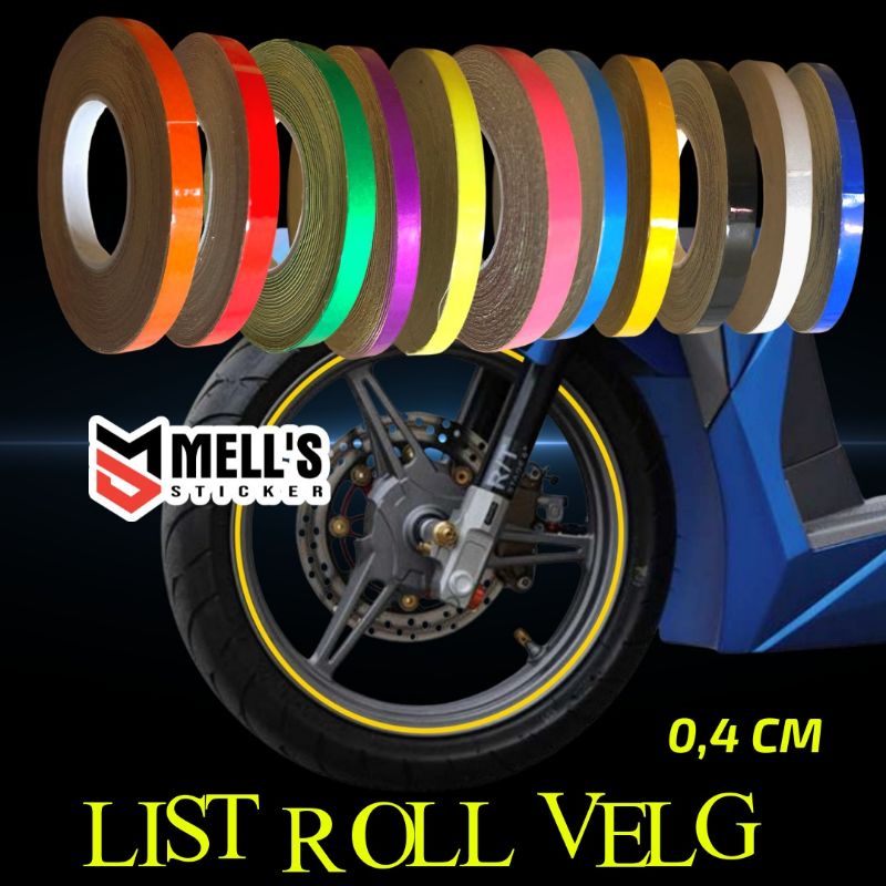 Jual Stiker sticker list lis velg ban motor mobil helm roll lebar 4mm 4 ...