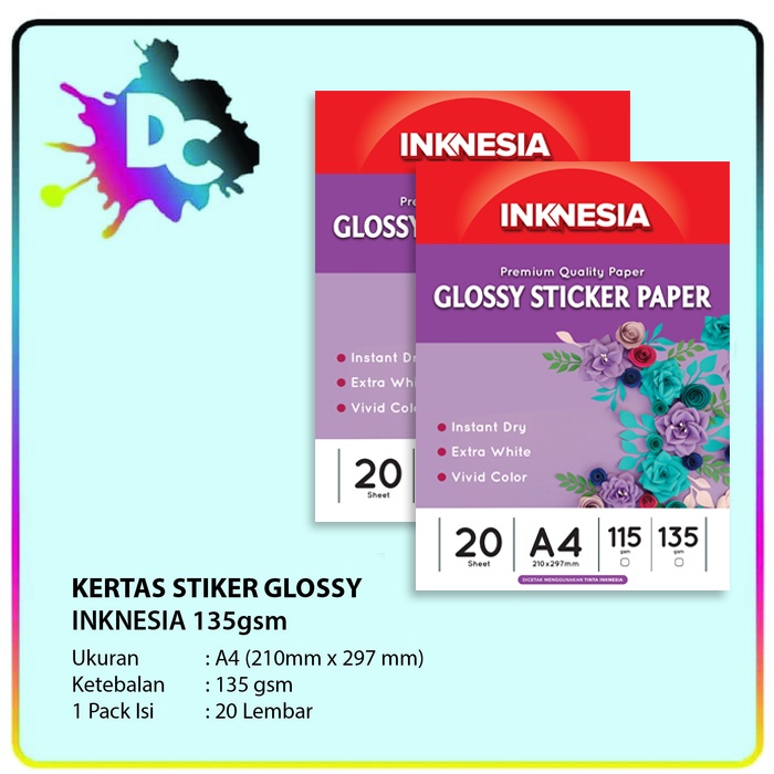 Jual Kertas Stiker - High Glossy Sticker Paper Inkdo A4 | Shopee Indonesia