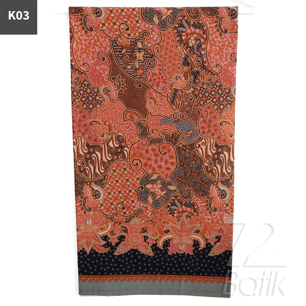 Jual BAHAN BATIK PREMIUM Katun Motif Sekar Jagad Warna Merah Bata Hitam ...