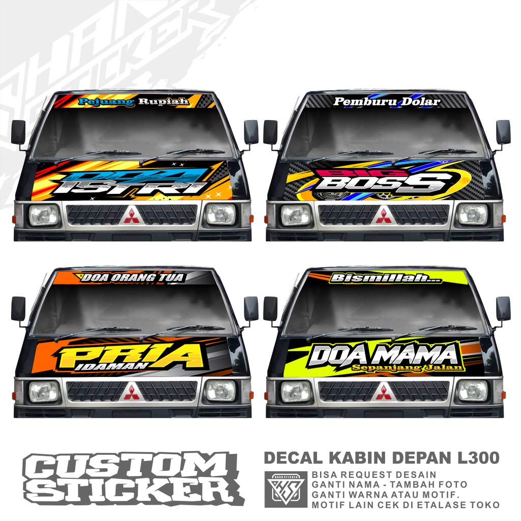 Jual Sticker l300 Atau Decal Print Custom Kabin Depan L300 Bisa Request ...