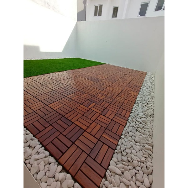Jual Lantai kayu jati Motif ZIGZAG UK 30x30cm / Decking tile Portable ...