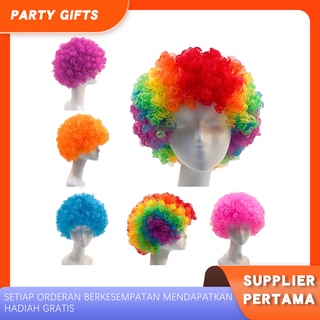 Jual Party Warna Warni Rambut Palsu Keribo / Wig Kribo Keriting/ Wig ...