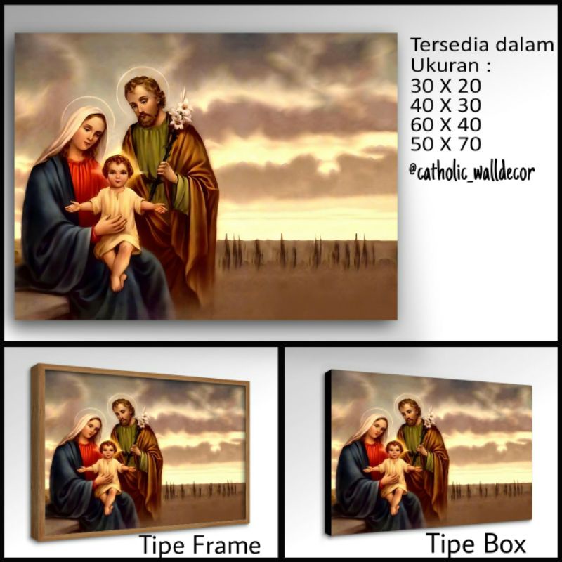 Jual Hiasan dinding Kristen Katolik Keluarga Kudus 30x40cm poster ...