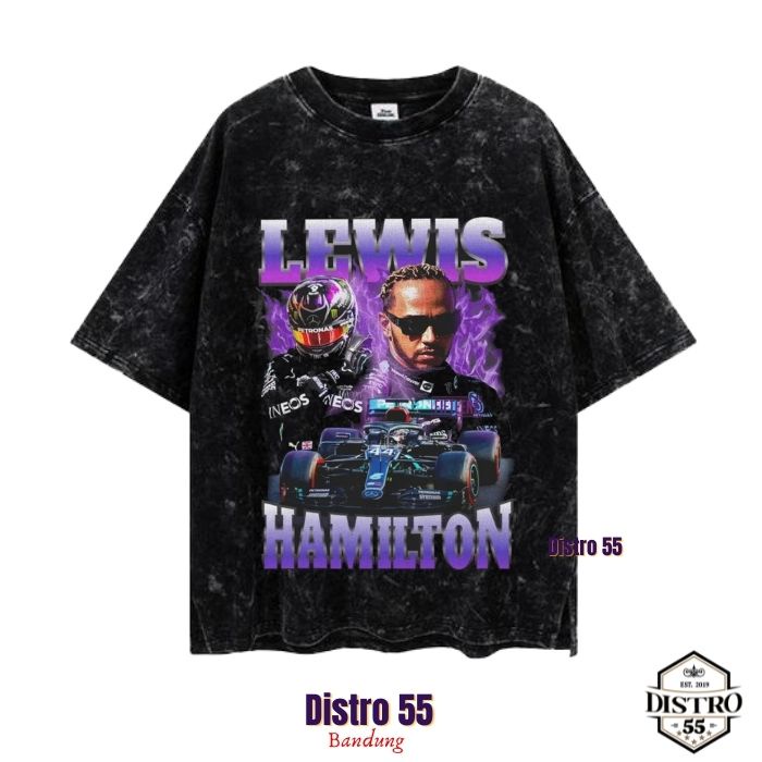 Jual KAOS BLACK WASHED VINTAGE LEWIS HAMILTON / MCLAREN MERCHEDES TEAM ...