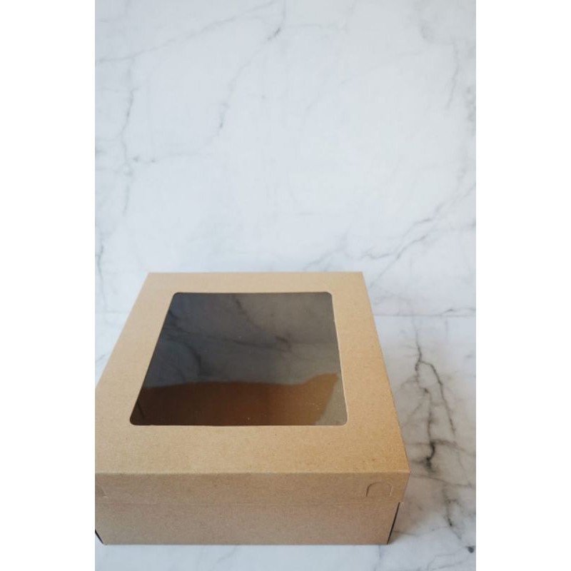 Jual Box Kue/Bolu Mika Bahan Kraft Ukuran 25x25x12 cm | Shopee Indonesia