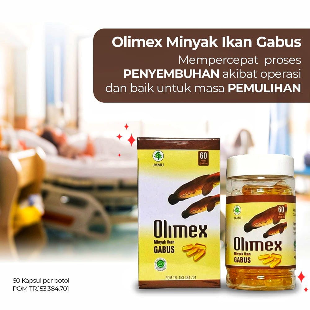 Jual OLIMEX ORIGINAL BPOM - Minyak Ikan Kutuk Olimex 60 Kapsul - Kapsul Kutuk Premium Ikan Gabus ...