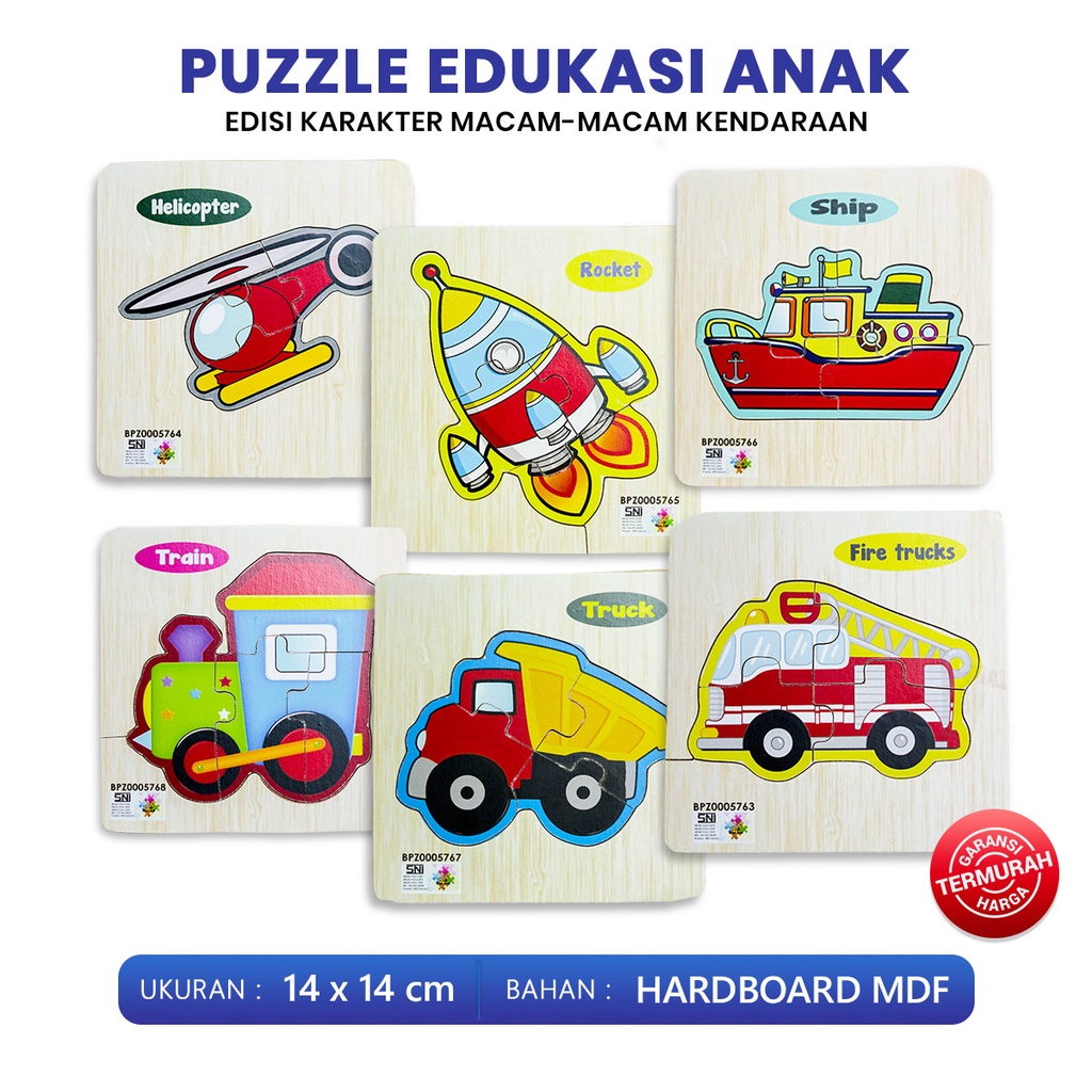 Jual Puzzle Edukasi Anak / Puzzle Kayu / Puzzle Anak Seri Kendaraan ...