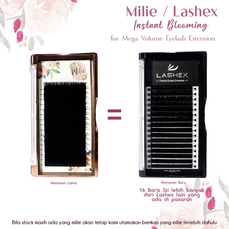 Jual (SUPER SOFT) 16 BARIS !! Milie ( LASHEX ) Premium Instant Blooming & Fast Fanning Russian ...