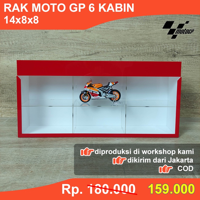 Jual DIECAST MOTOR Moto GP Rak Diecast Akrilik 6 Kabin 14x8x8 | Shopee ...