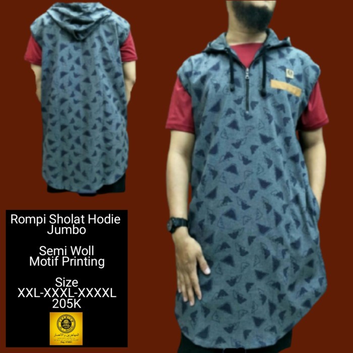 Jual Sholat-Rompi- Rompi Sholat Jumbo Hodie Semi Woll Motif Printing ...
