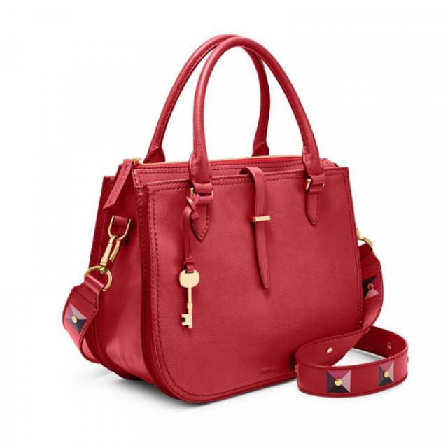 Jual Fossil Ryder Satchel Poppy Red Medium Leather | Shopee Indonesia