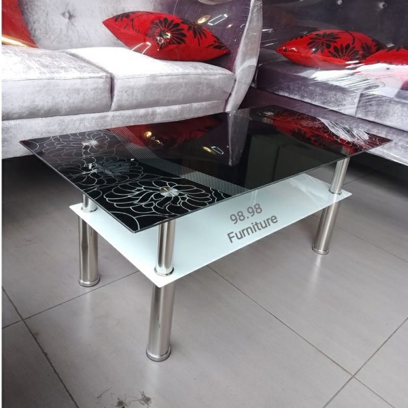 Jual Meja Tamu Kaca Murah Kaki Besi - Meja Kaca 100cm - MejaTamu ...