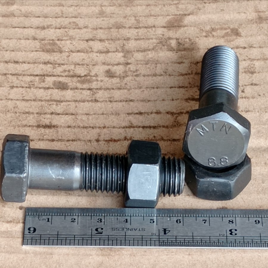 Jual BAUT BAJA M16 X 60 HTB GRADE 8.8 M16X60 KUNCI 24 PANJANG 6CM 6 CM 40MM PITCH 2.0 HITAM ...