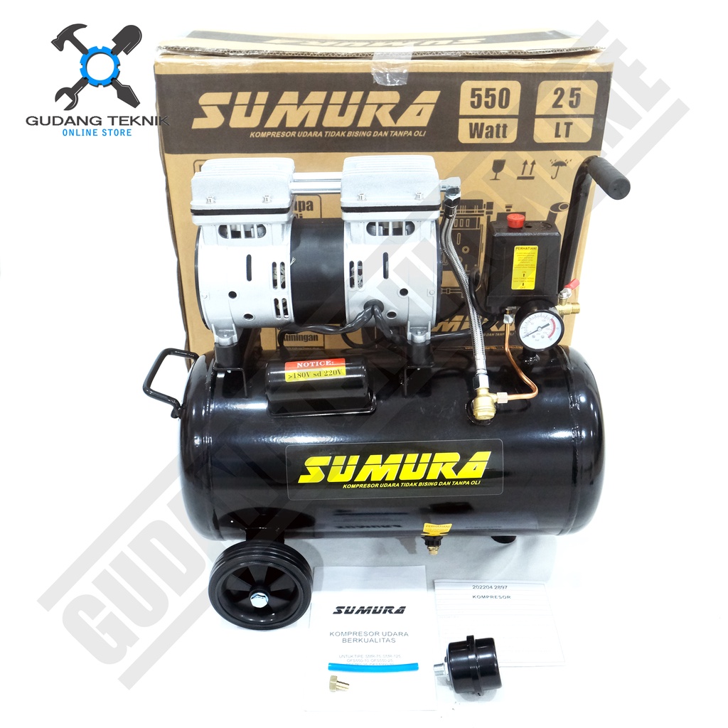 Jual Kompresor Angin Tanpa Oli SUMURA OFS 550-25 25Liter / Portable Air ...