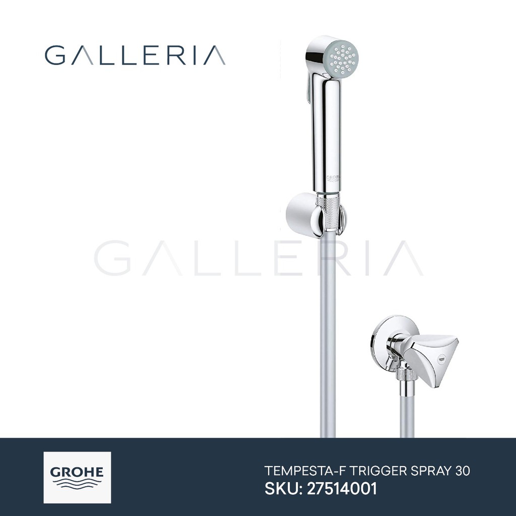 Jual Grohe Tempesta-F Trigger Spray 30 Wall holder set with angle valve 1 spray 27514001 / Grohe ...