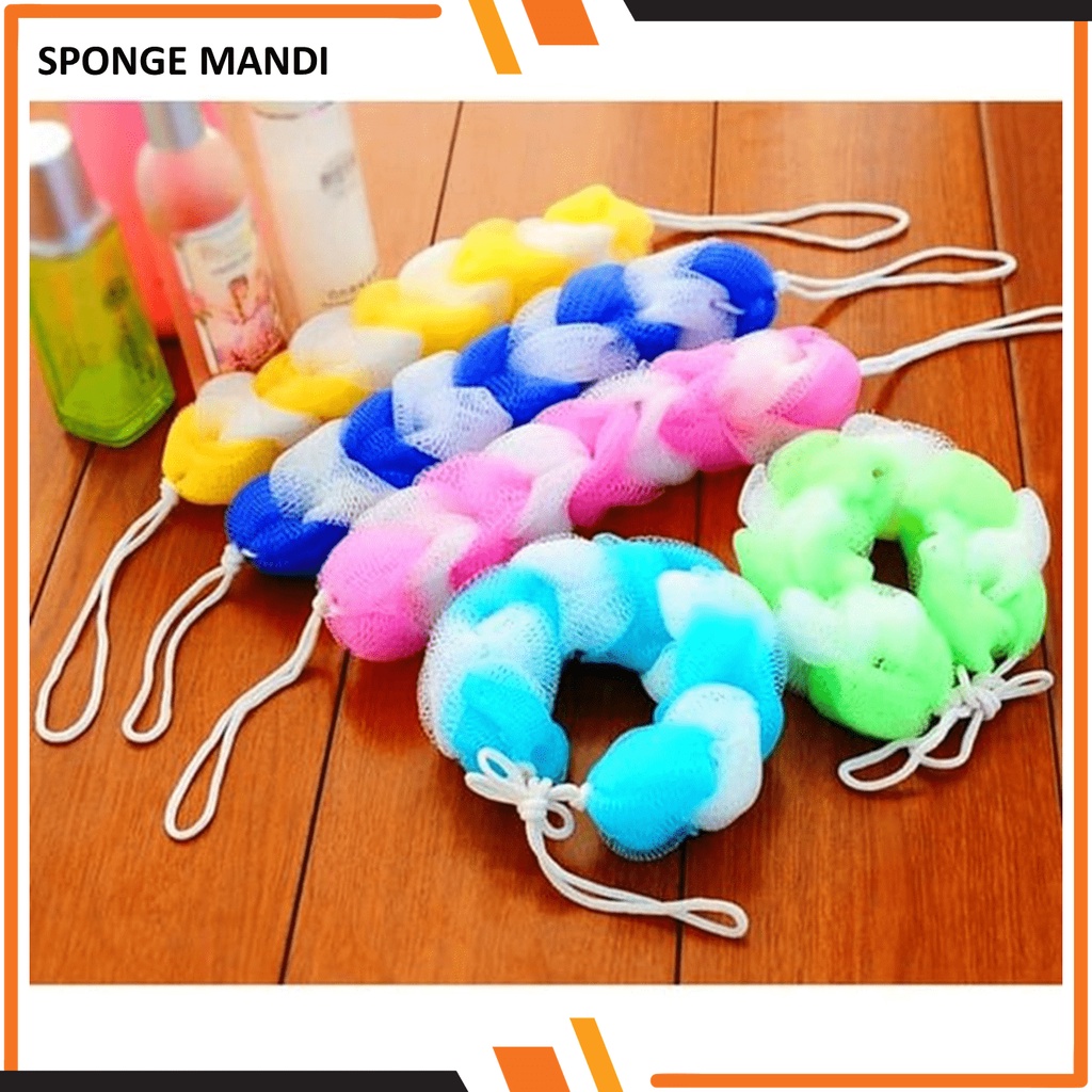 Jual Sponge Mandi Panjang Warna Warni / Spon Gosok Badan Kepang ...