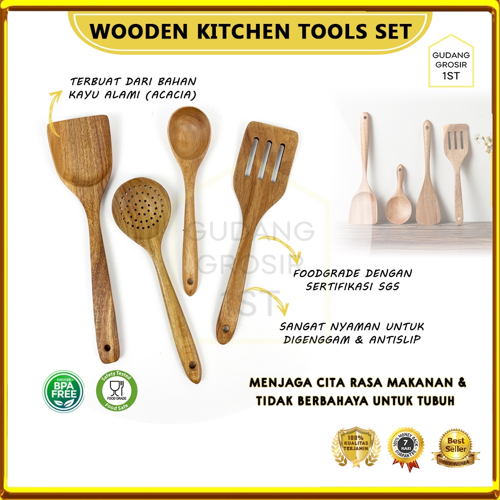 Jual Alat Masak Kayu Tebal Premium Serbaguna / Spatula Kayu / Wooden ...