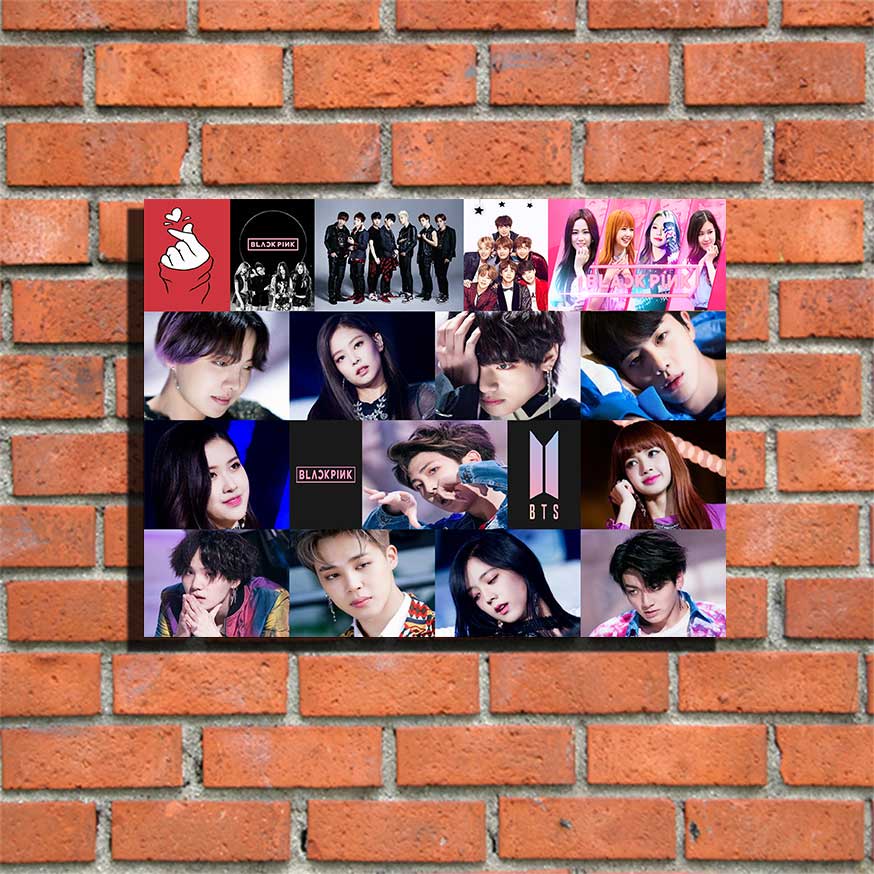 Jual Poster BTS VS BLACK PINK Hiasan Dinding Poster Kayu Walldekor ...