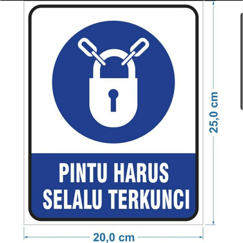 Jual STIKER VINYL PINTU HARUS SELALU TERKUNCI | Shopee Indonesia