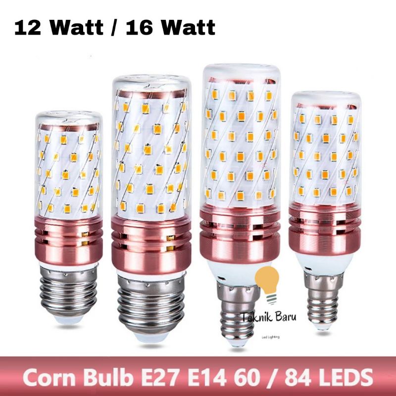 Jual Lampu Bohlam 3 warna Led Candle 12W 16W Jagung E27 E14 3 Step Hias Downlight Putih Kuning ...