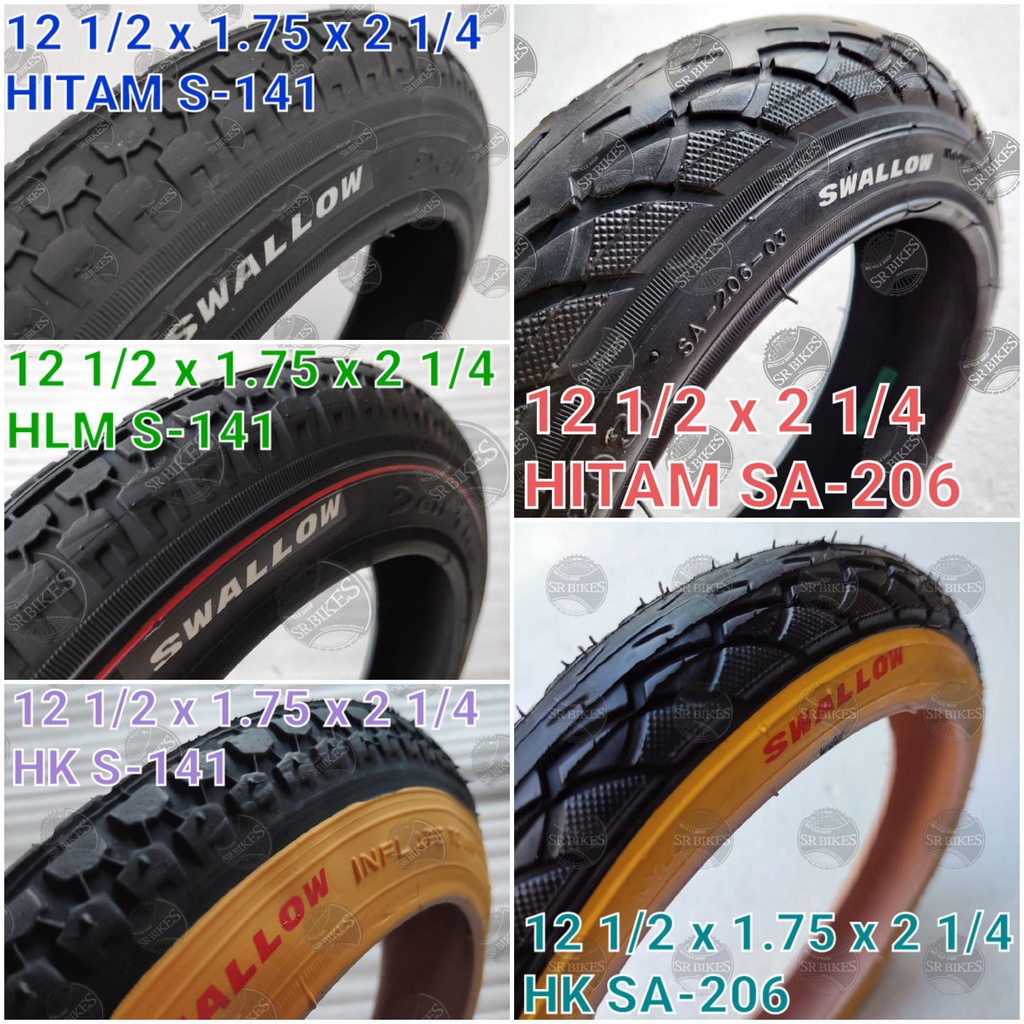 Jual Ban Luar 12 = 12 1/2 = 12.5 Sepeda Anak. SWALLOW DELI TIRE ...