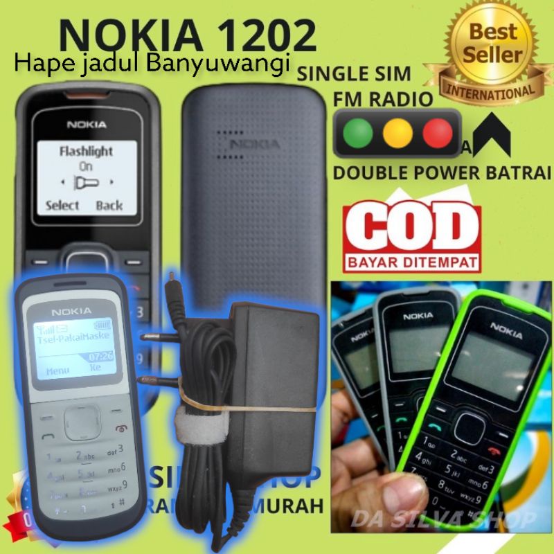 Jual Nokia 1202 second original HP baterai charger tinggal pakai ...