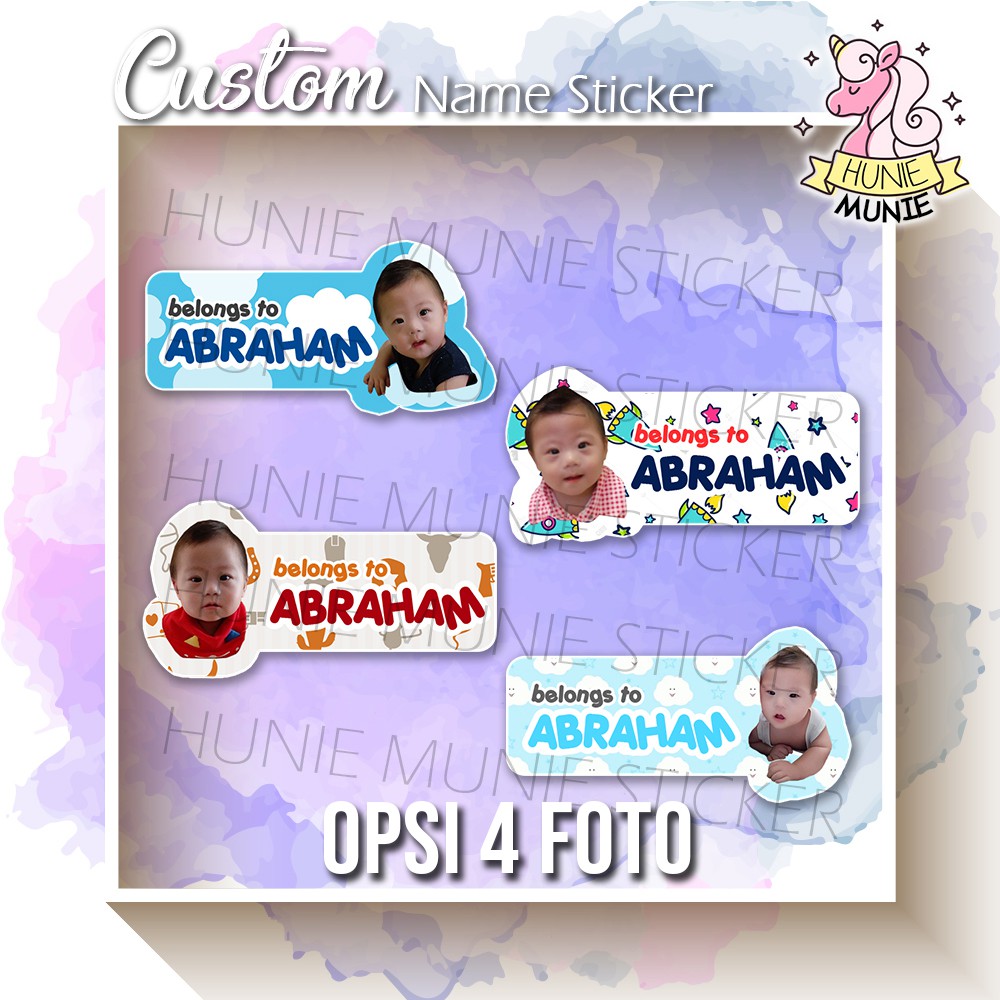 Jual Sticker Label Nama Custom Foto Anak - 100pcs Stiker Photo | Shopee ...