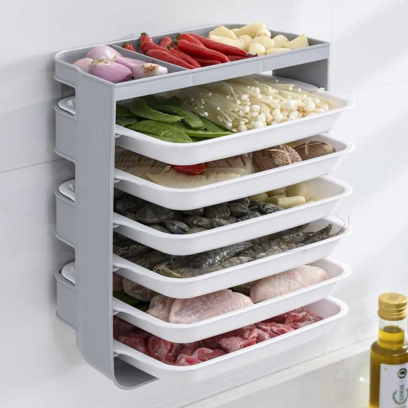 Jual Rak Organizer Dapur Sayur Makanan Dish Tray 6 Layer - G57 | Shopee ...