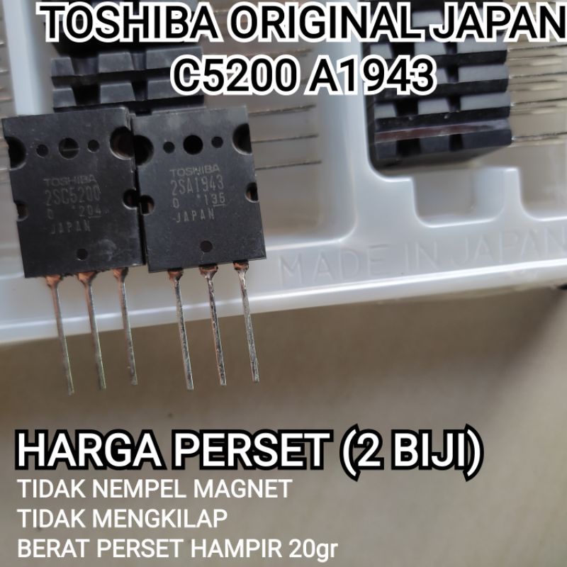 Jual ORIGINAL ORI TOSHIBA 2SC5200 2SA1943 C5200 A1943 5200 1943 ORI ORIGINAL JAPAN FINAL POWER ...
