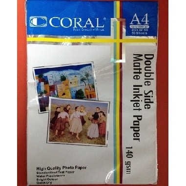 Jual Kertas Photo Inkjet Photo Paper Coral Double Side Matte A4 140 Gsm ...