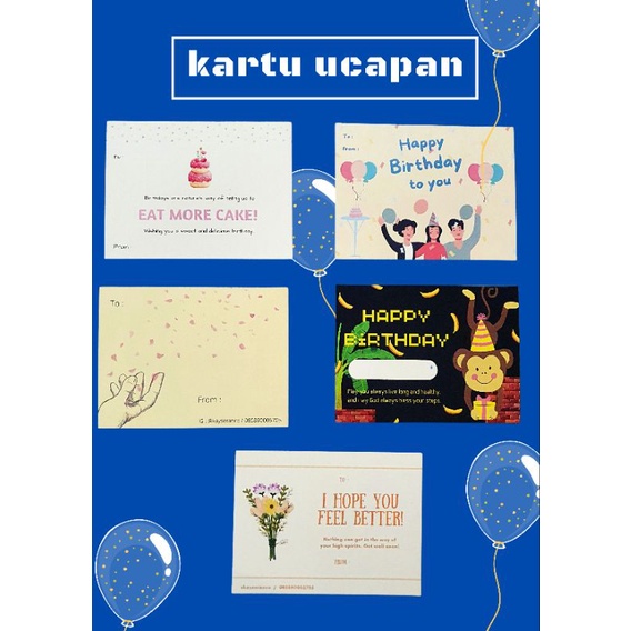 Jual kartu ucapan/birthday card/notes card/get well soon card | Shopee ...