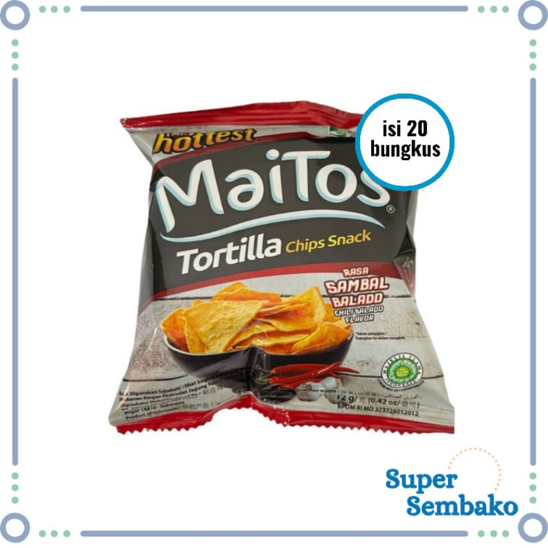 Jual JAJANAN SNACK HOTTEST MAITOS TORTILLA RASA SAMBAL BALADO PEDAS 1 ...